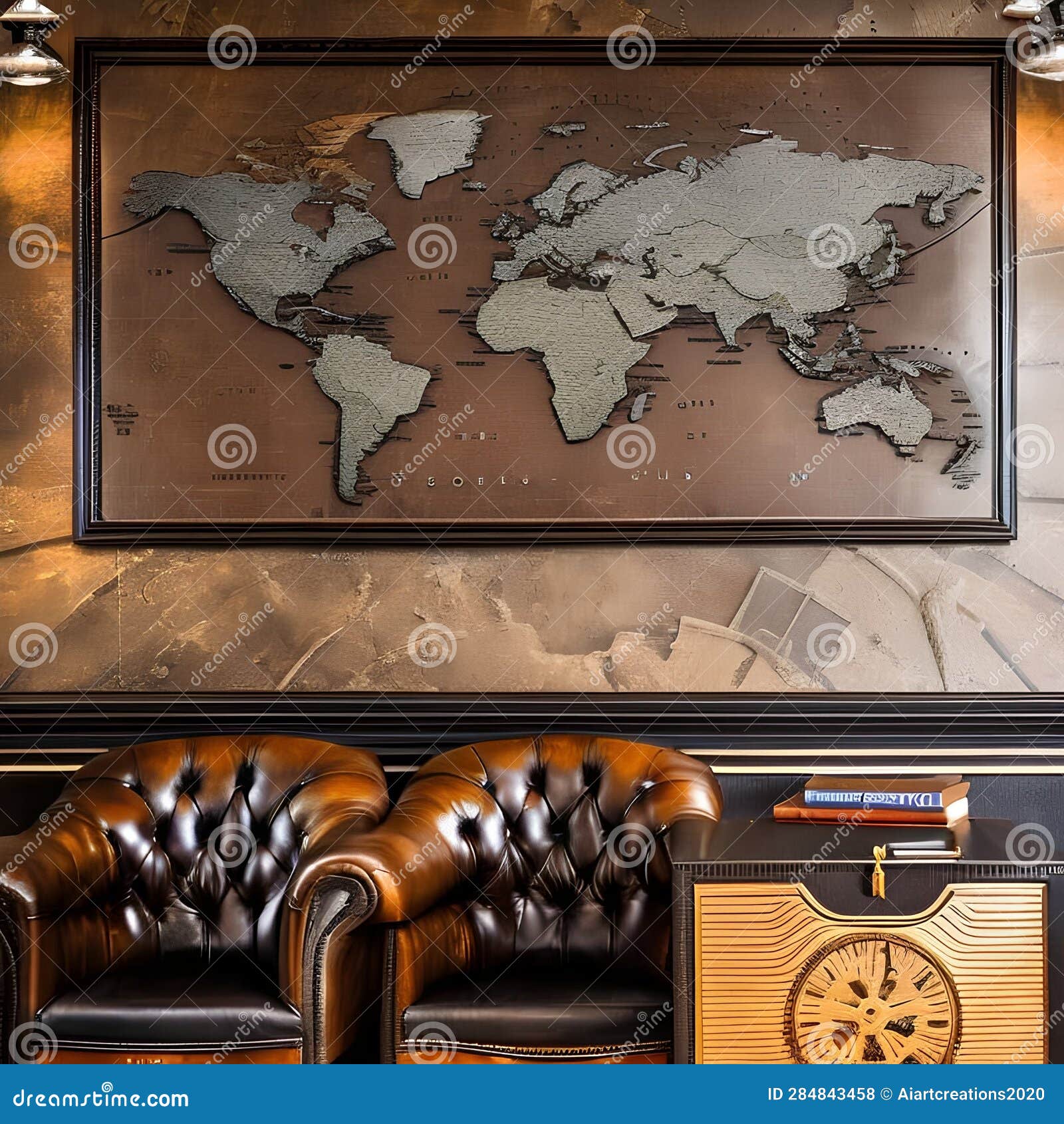 Steampunk Study: a Study Room Designed in a Steampunk Style, Featuring ...