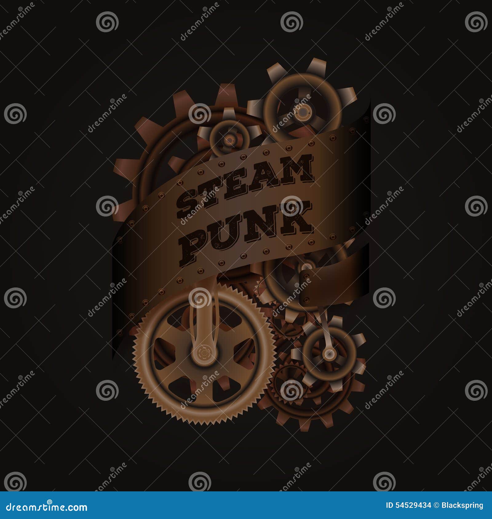 Steampunk style emblem stock vector. Illustration of emblem - 54529434