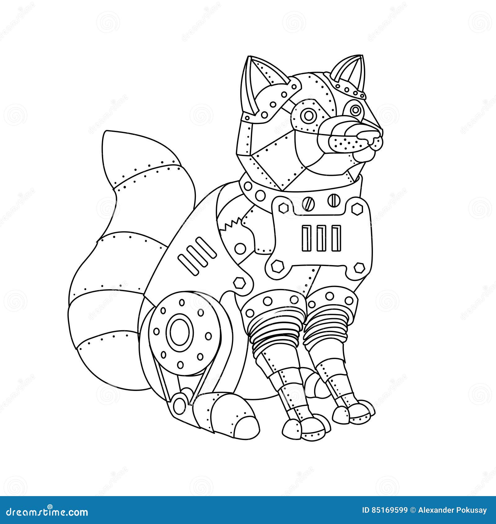 Steampunk Fox Drawing