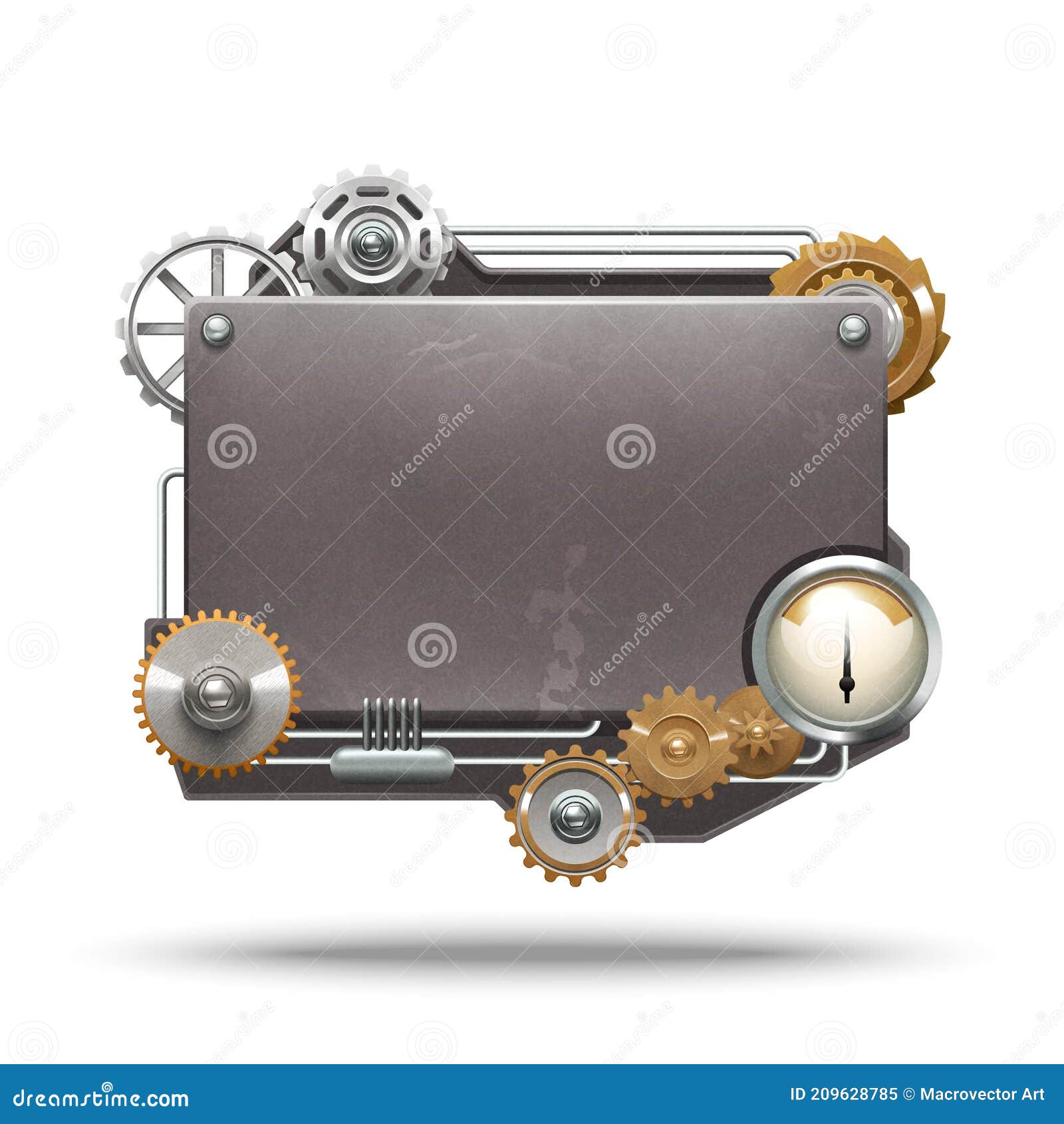 Steampunk Style Frame stock vector. Illustration of background - 209628785