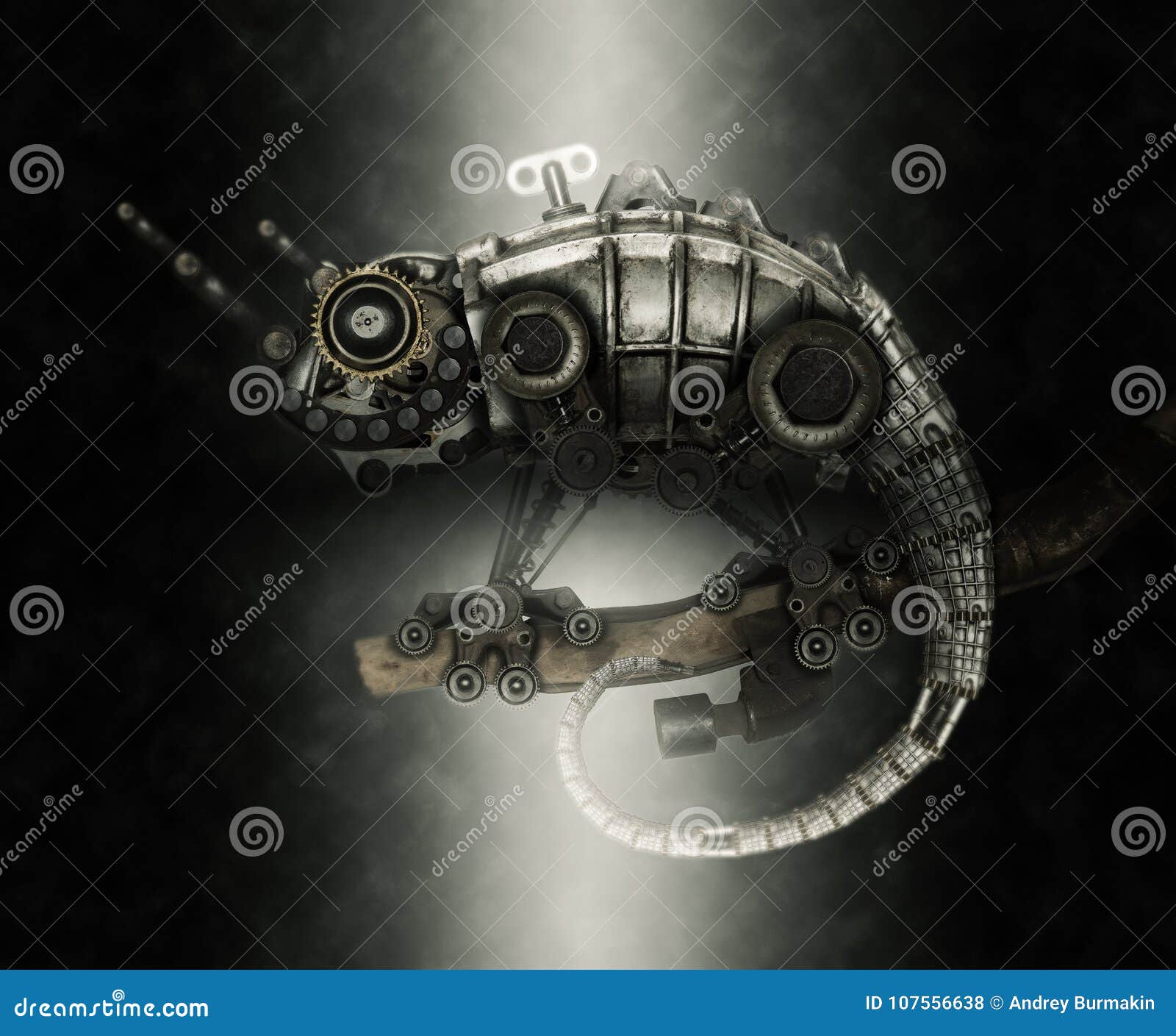 Steampunk style lizard stock photo. Image of metal, cogwheel - 107556638