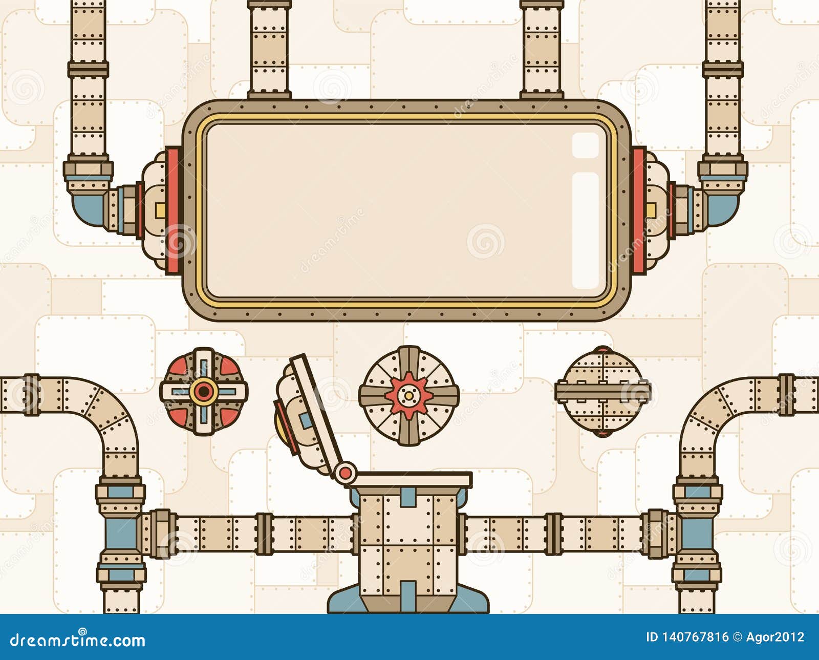 Steampunk Style Template with Place for Text Stock Vector ...