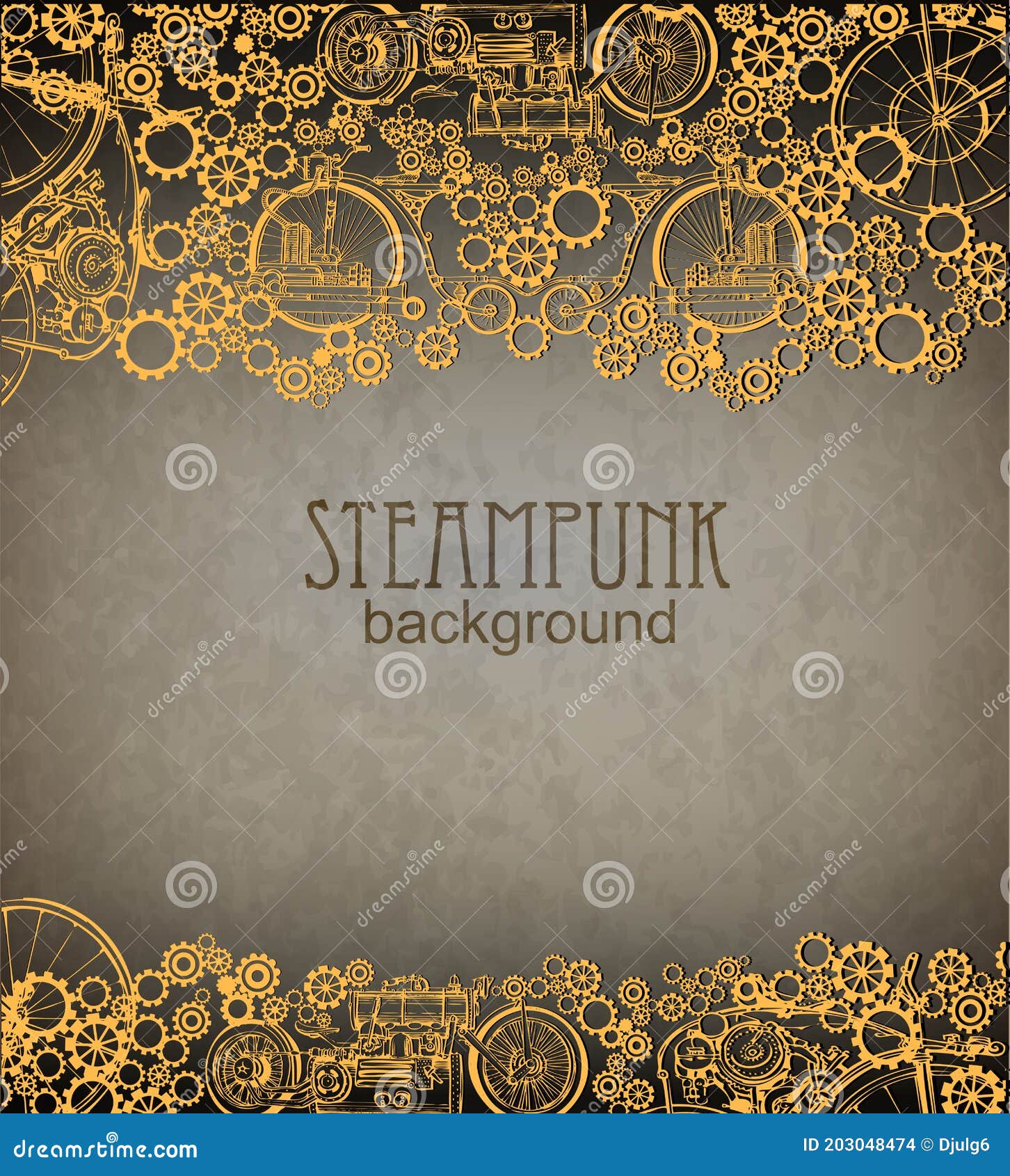 Template Steampunk Design for Card. Frame Steampunk Style Stock ...