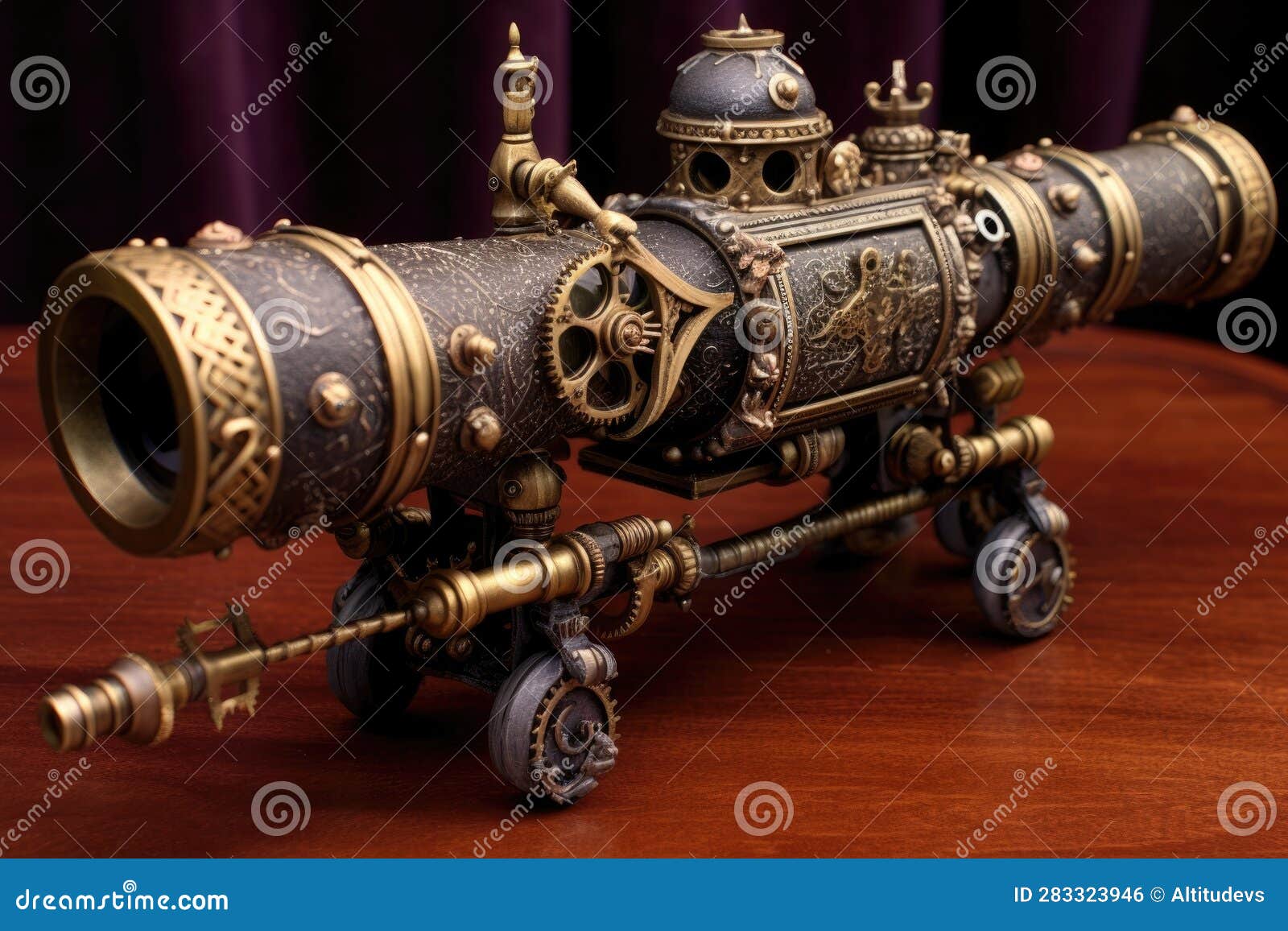 Steampunk Telescope with Intricate Gears Stock Illustration ...