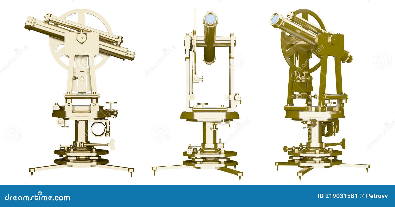 Steampunk Telescope Isolated on White Stock Illustration - Illustration ...