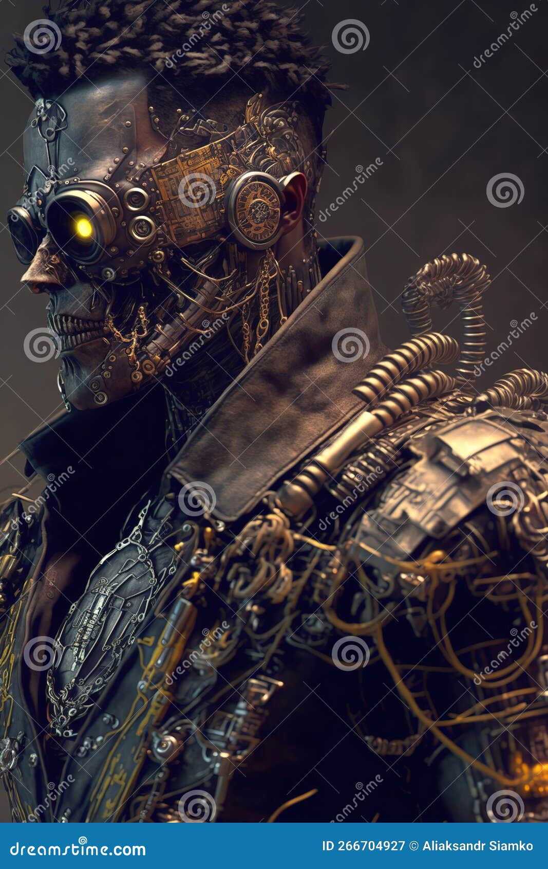 Steampunk Terminator Concept. Digital Art Stock Illustration ...