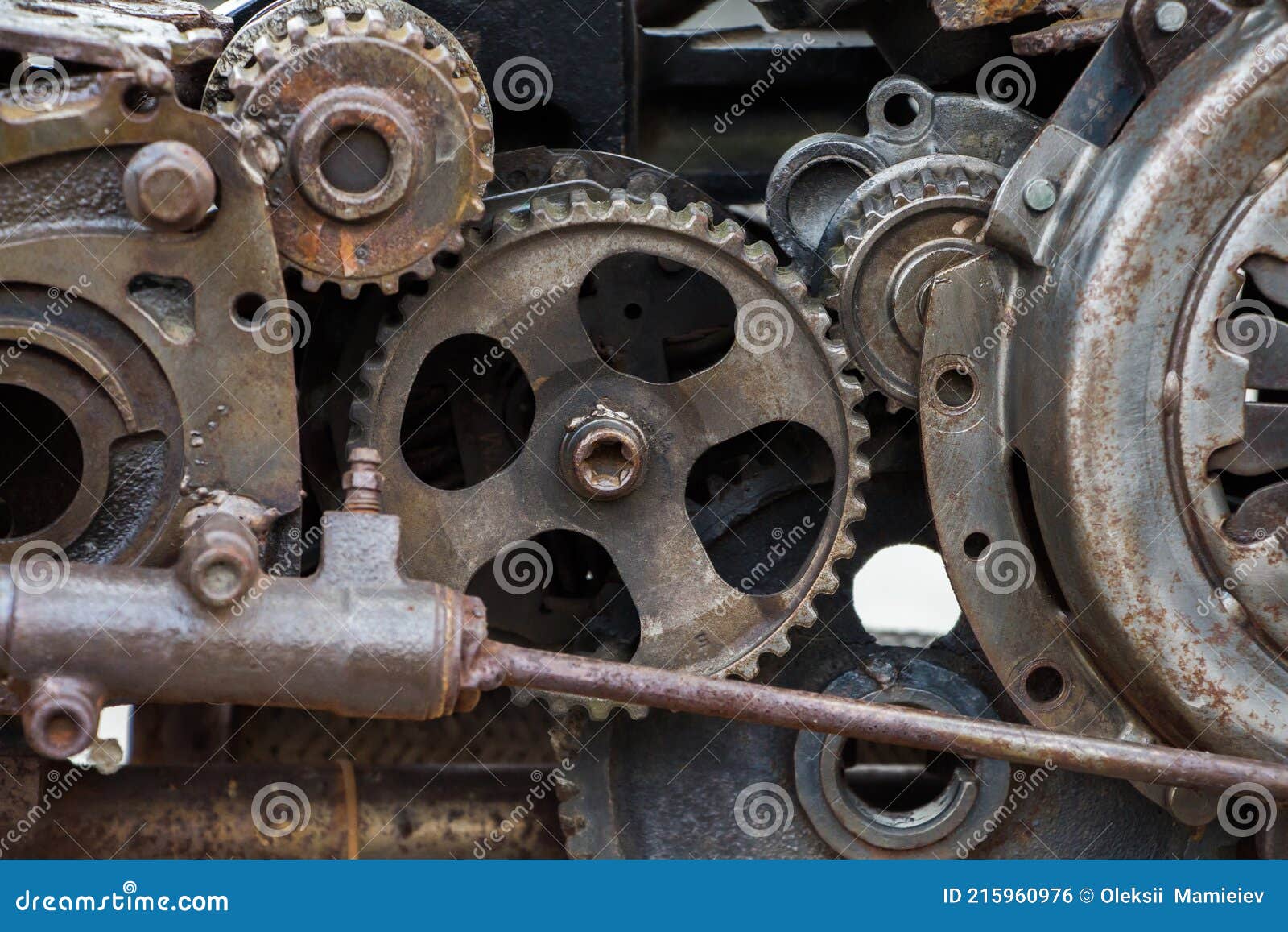 Stylized Collage Of A Mechanical Device Abstract Background Stock Photo ...