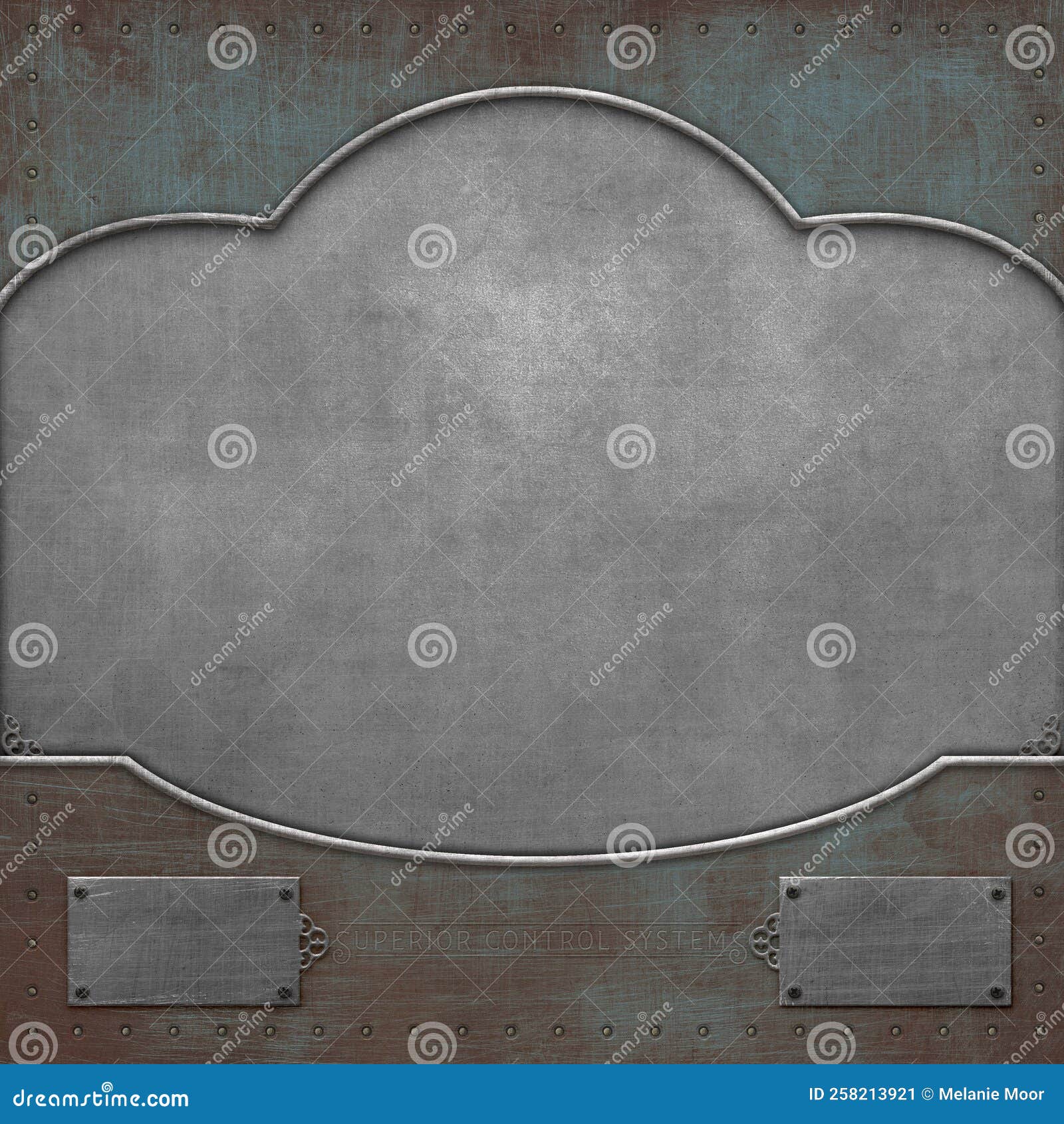 Steampunk Frame on Blue Rusty Background Stock Illustration ...