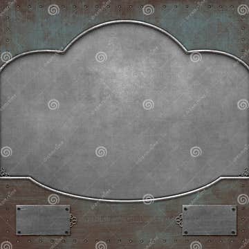 Steampunk Frame on Blue Rusty Background Stock Illustration ...