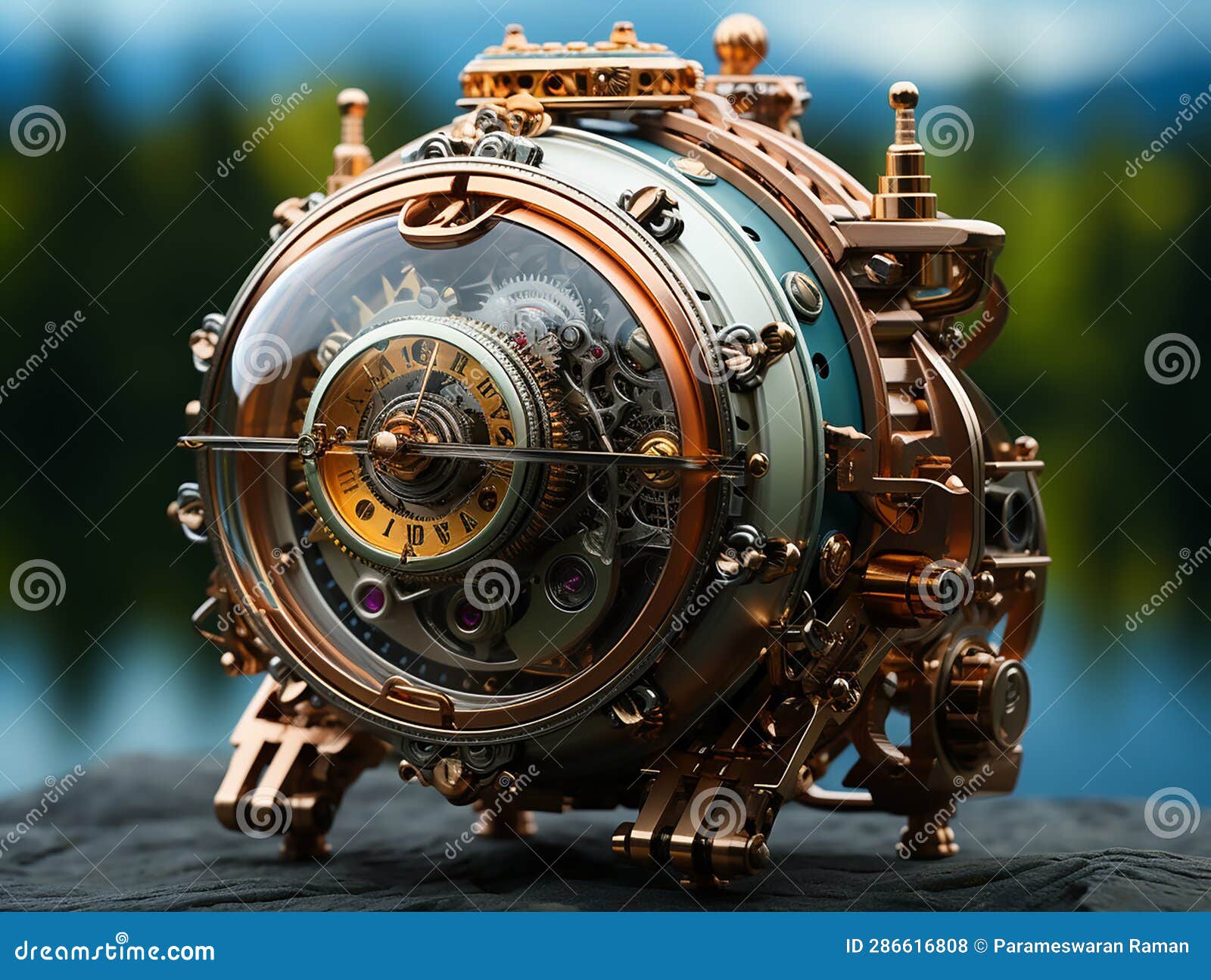 Steampunk time machine stock illustration. Illustration of timemachine ...