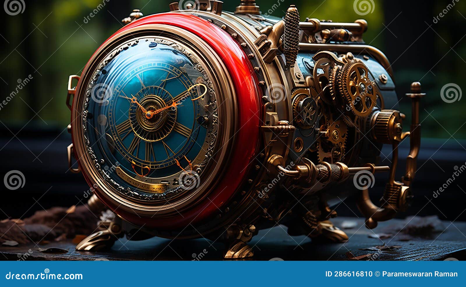 Steampunk time machine stock illustration. Illustration of wheel ...