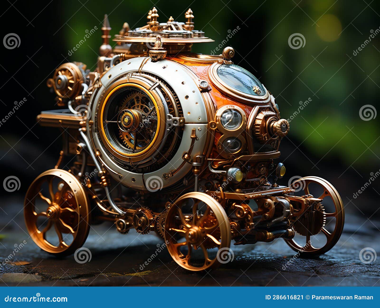 Steampunk time machine stock illustration. Illustration of intricate ...