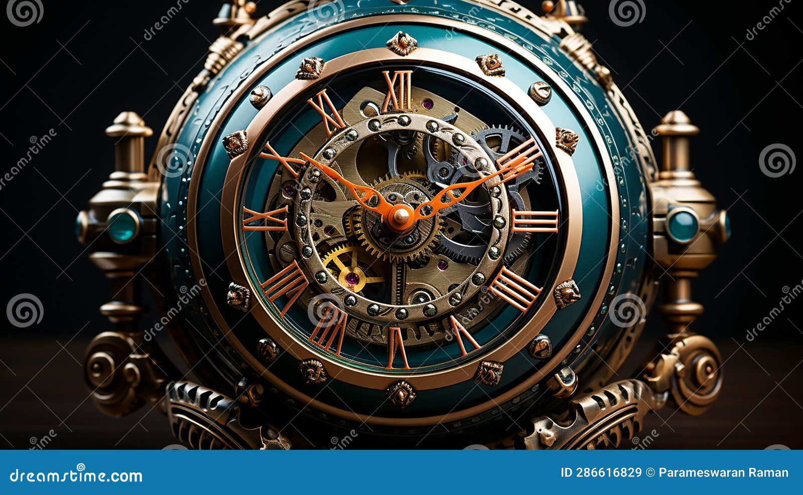 Steampunk time machine stock illustration. Illustration of gears ...