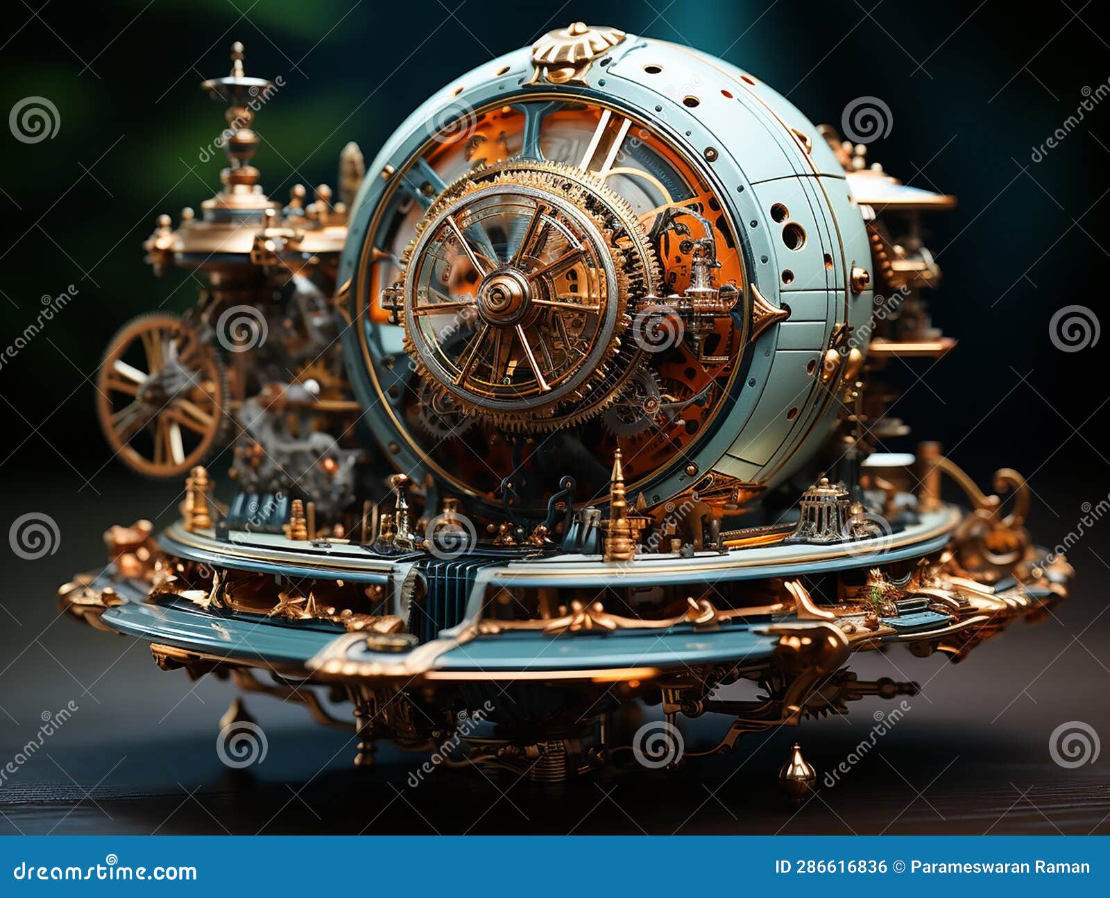 Steampunk time machine stock illustration. Illustration of aviation ...