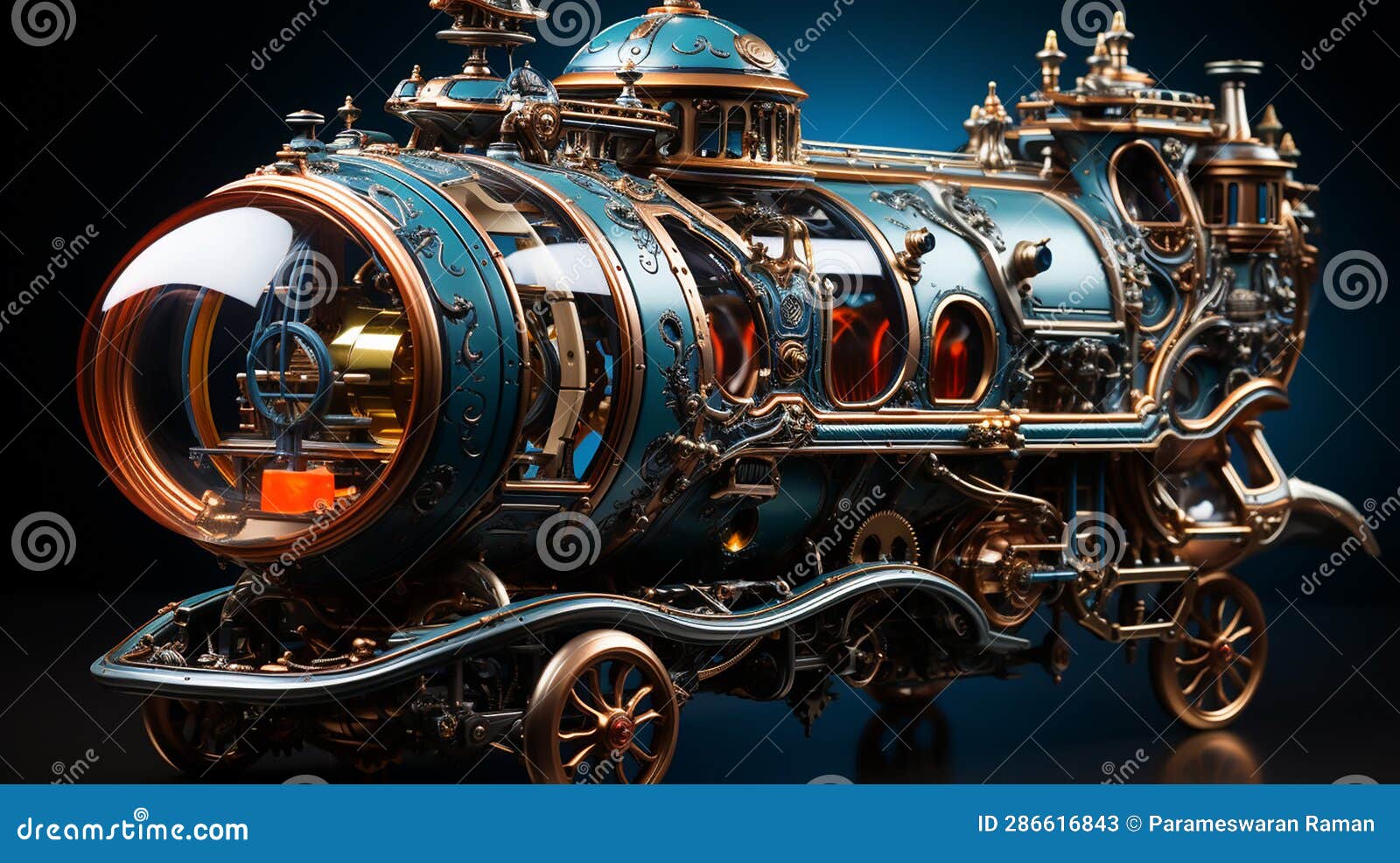 Steampunk time machine stock illustration. Illustration of chains ...