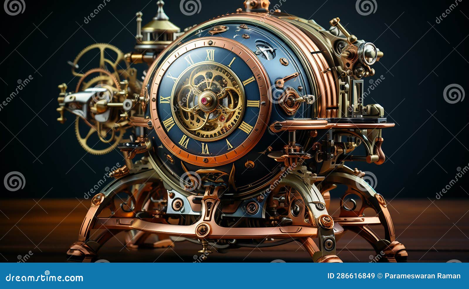 Steampunk time machine stock illustration. Illustration of iron - 286616849