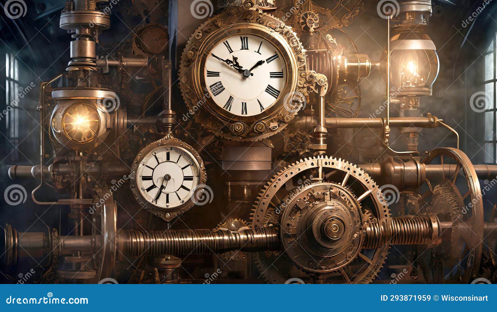 Steampunk Time Machine Key. Freehand Drawing. Marker And Color Pencil ...