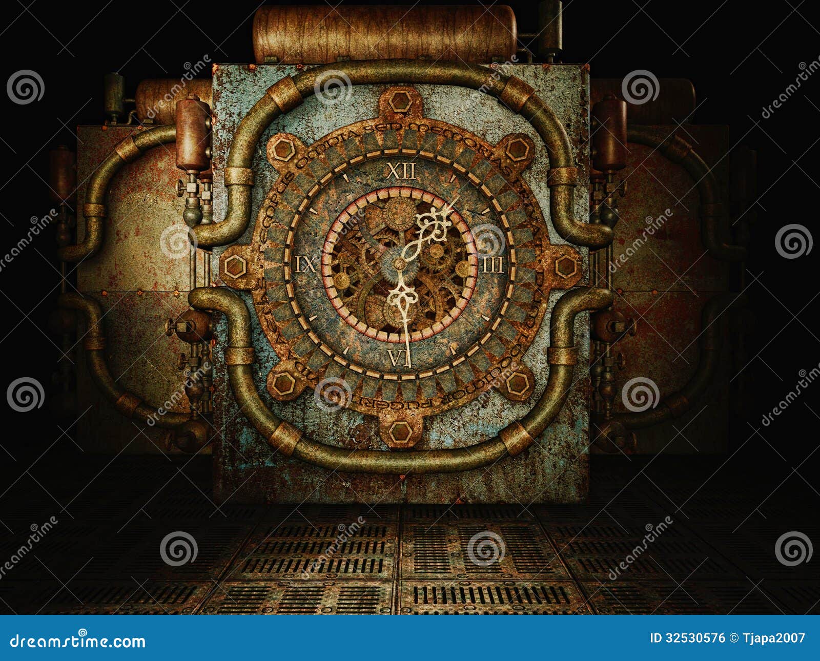 Steampunk time stock illustration. Illustration of clock - 32530576