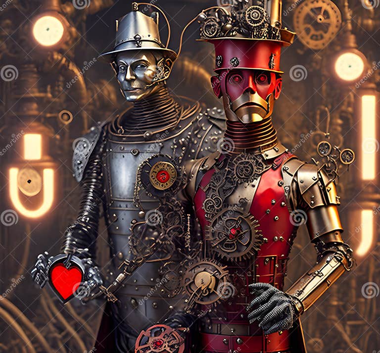 Steampunk Tin Man, Generative AI Illustration Stock Photo - Image of ...
