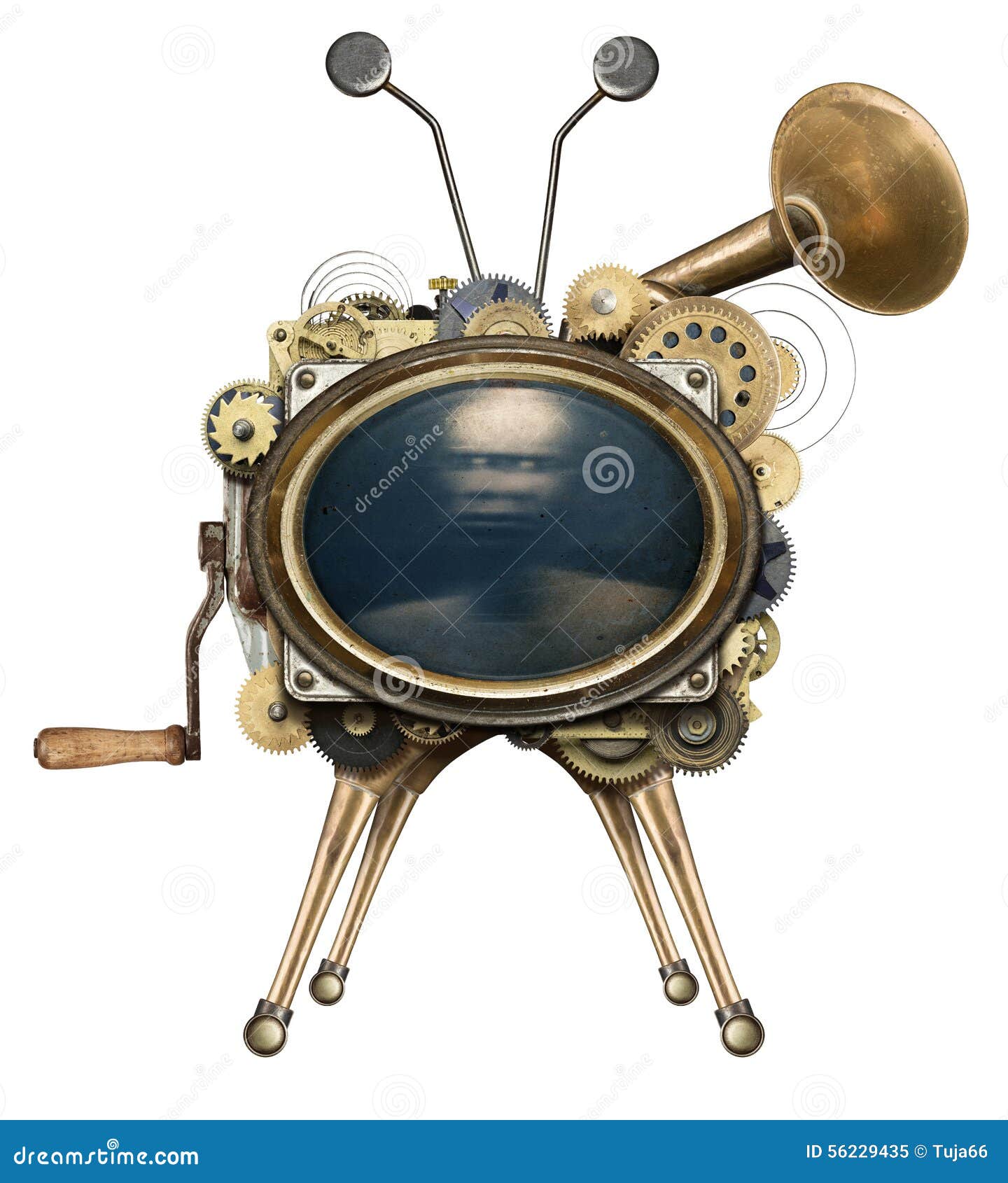 Steampunk TV fotografering för bildbyråer. Bild av kugghjul - 56229435