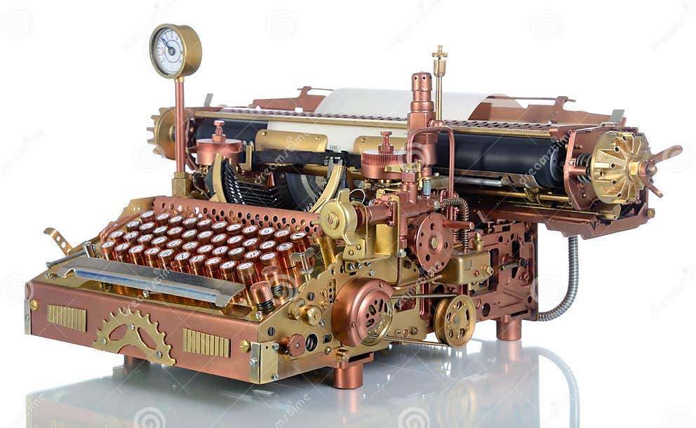 Steampunk Typewriter. stock image. Image of communication - 26624007