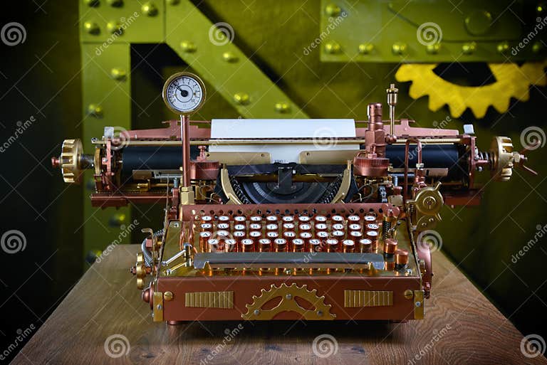 Steampunk Typewriter. stock image. Image of typescript - 28136823