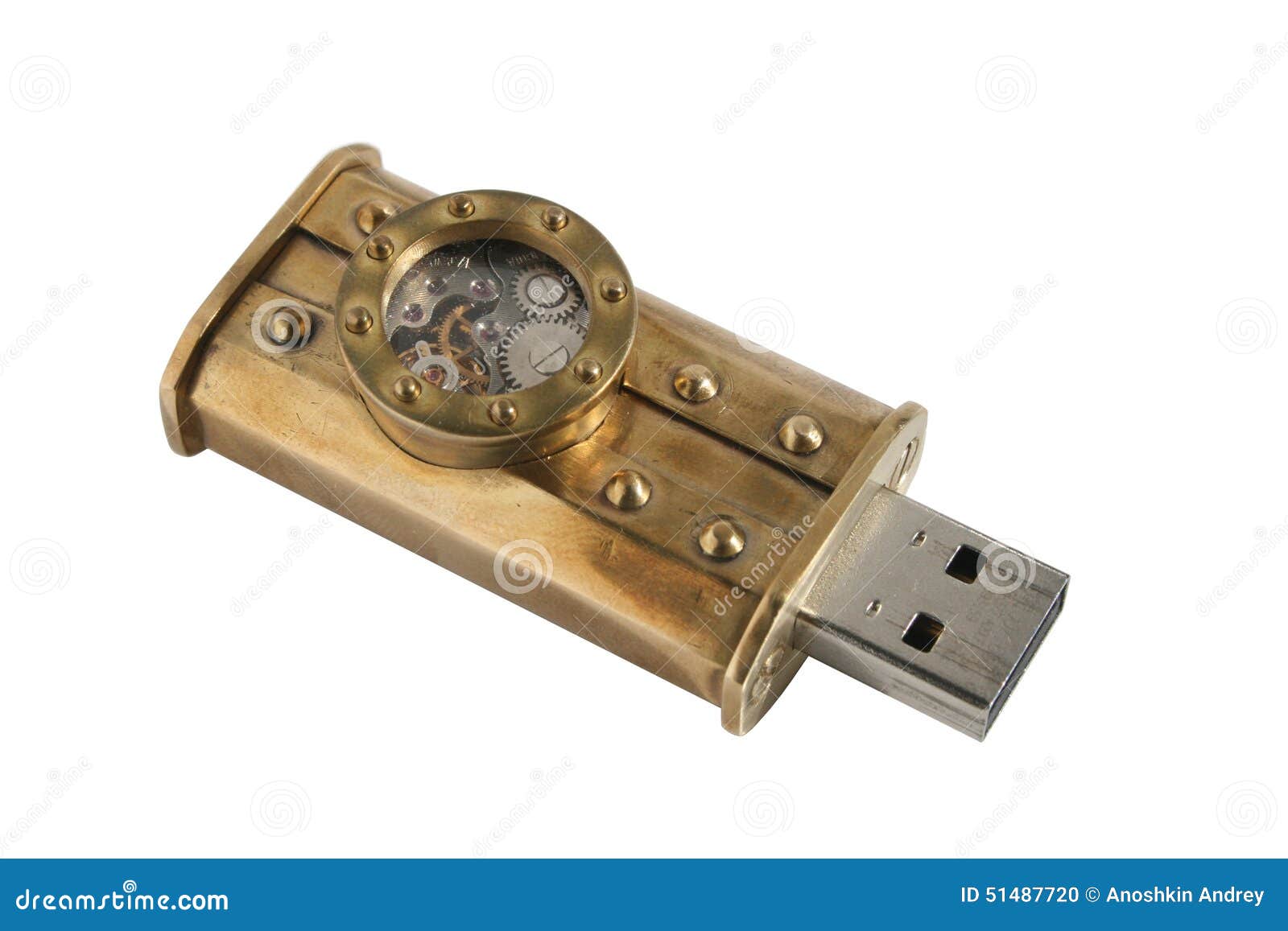 Steampunk USB flash drive stock photo. Image of brass - 51487720