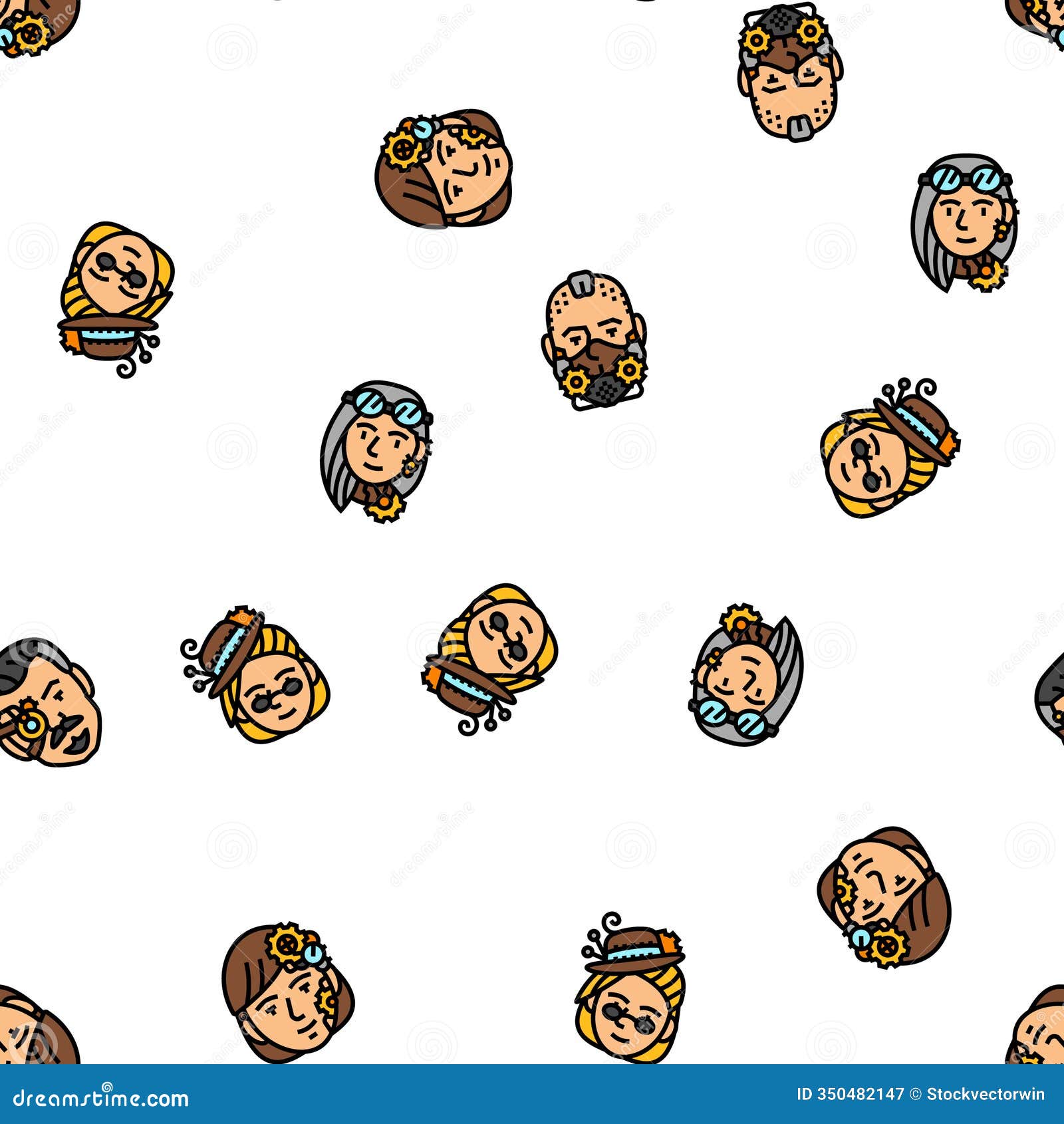 Steampunk Vintage Metal Steam Seamless Pattern Vector Stock ...