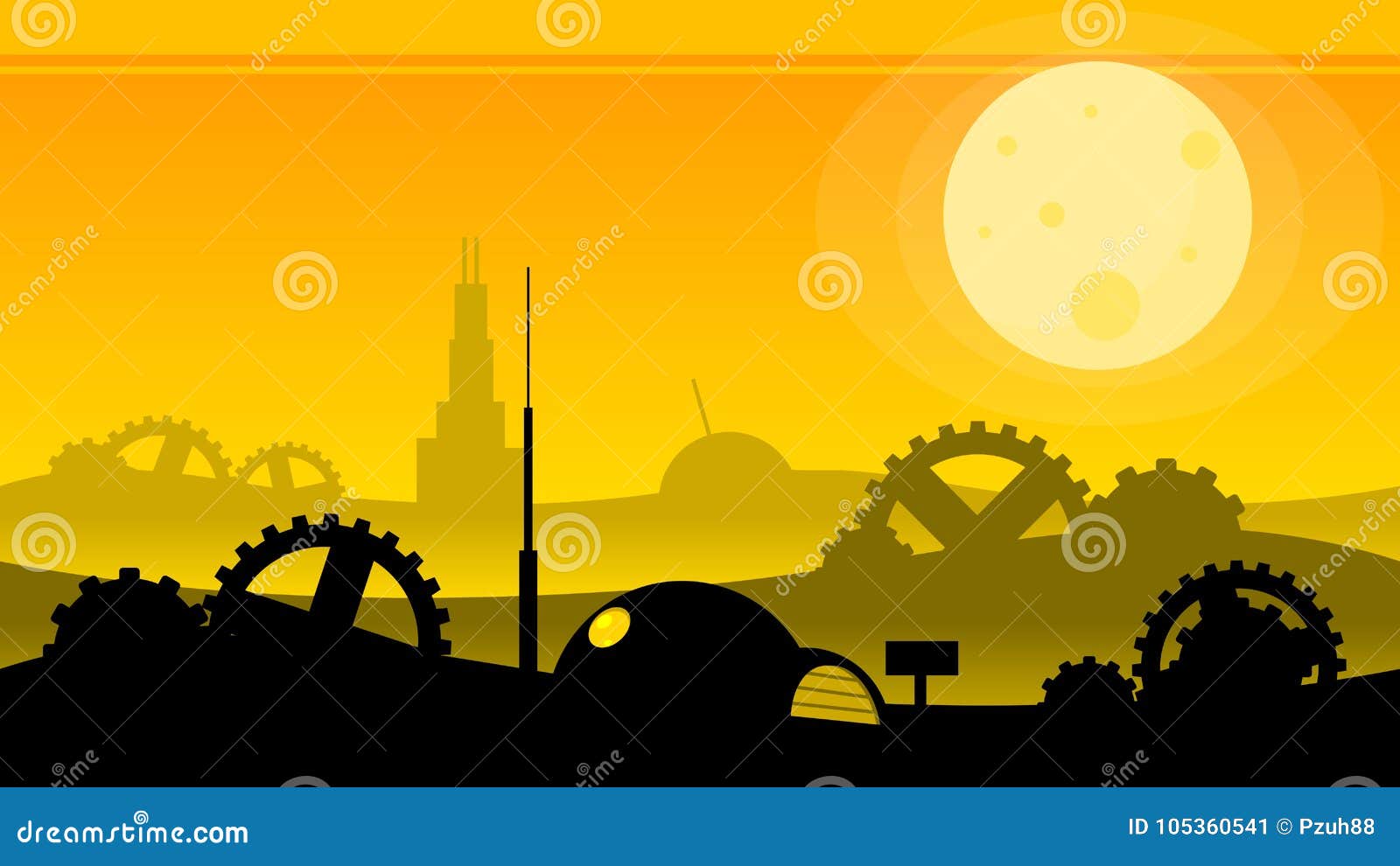 Steampunk Wasteland Video Game Background Cartoon Vector ...