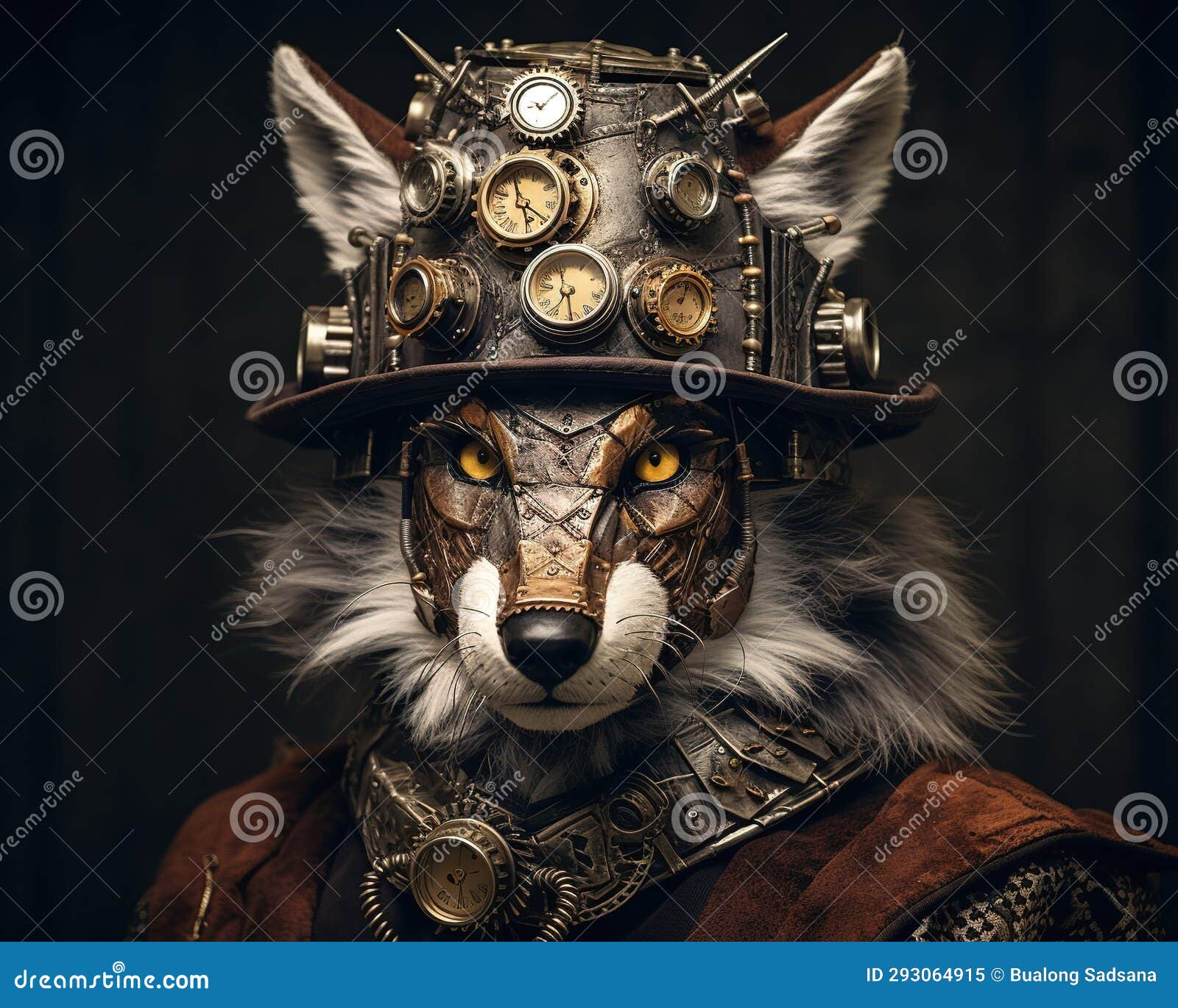 The Steampunk of the Wolf is a Wolf Hat. Stock Illustration ...