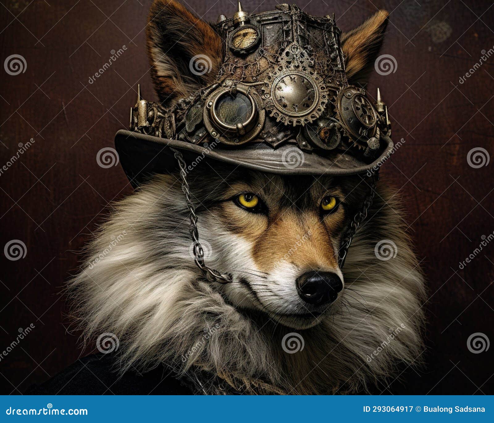The Steampunk of the Wolf is a Wolf Hat. Stock Illustration ...
