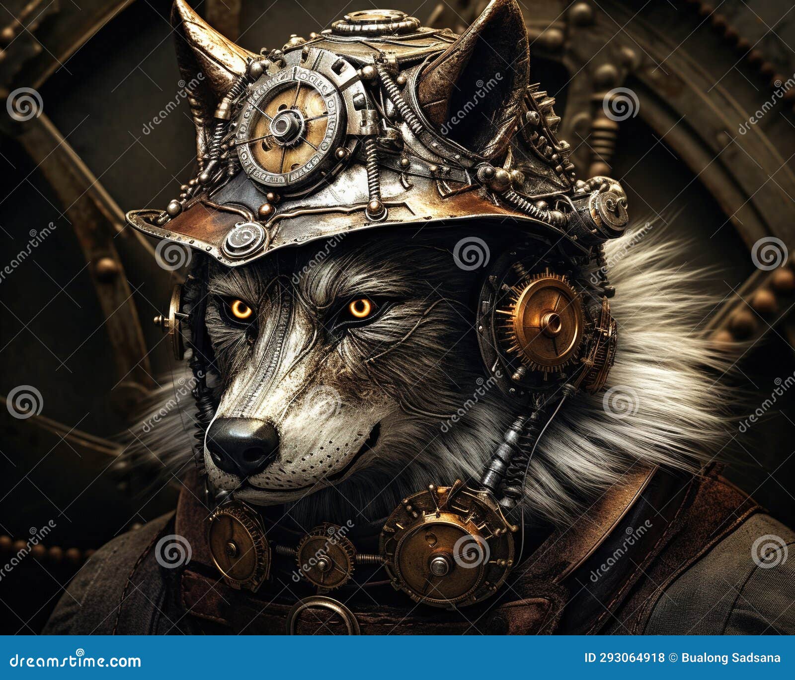 The Steampunk of the Wolf is a Wolf Hat. Stock Illustration ...