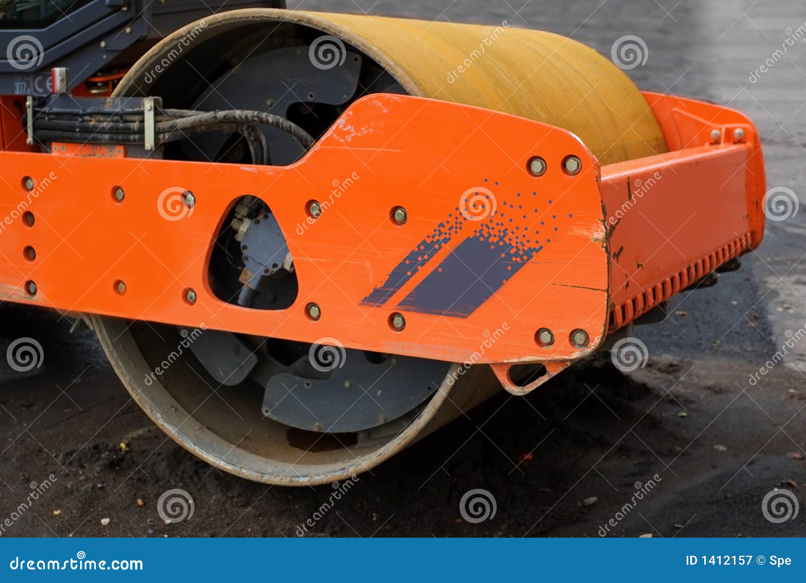 Steamroller stock image. Image of occupation, highway - 1412157