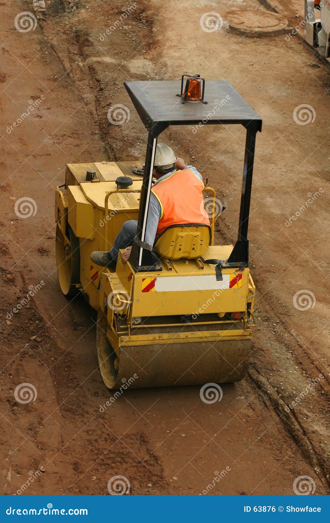 Steamroller stock photo. Image of flatten, yellow, site - 63876