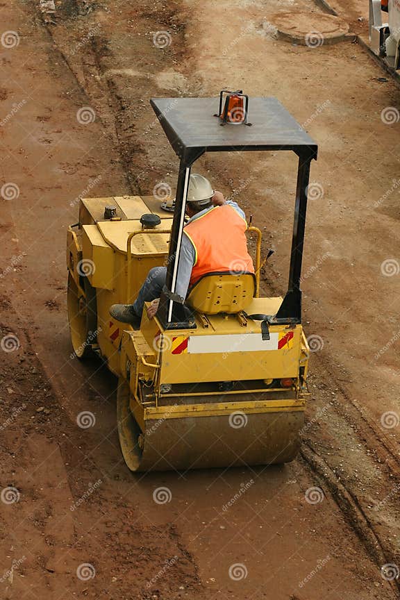 Steamroller stock photo. Image of flatten, yellow, site - 63876