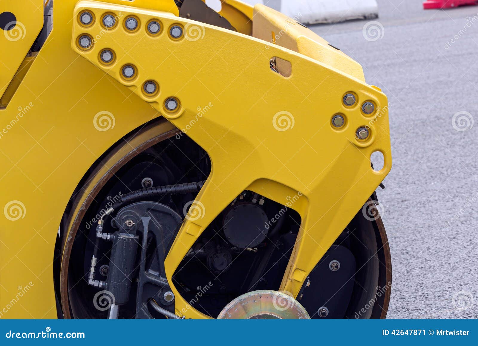 Steamroller closeup stock image. Image of roll, transport - 42647871