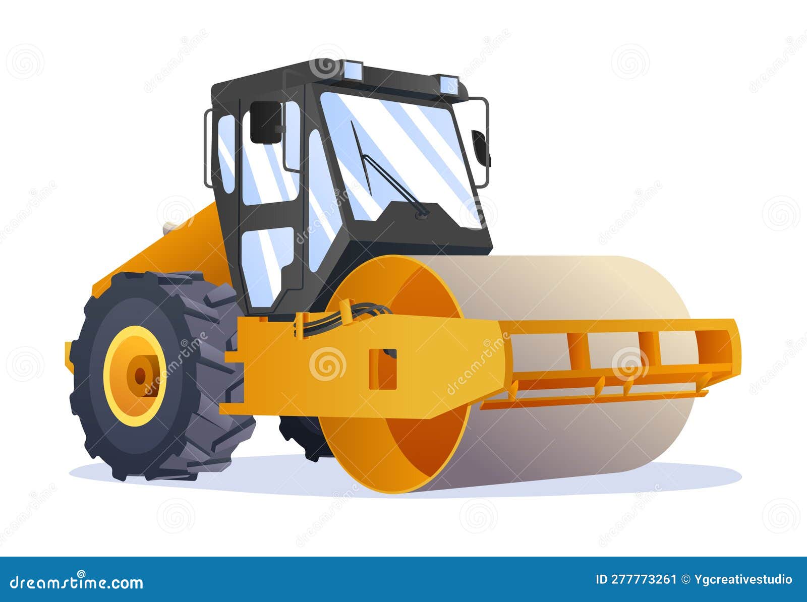 Steamroller Compactor Vector Illustration Stock Vector - Illustration ...
