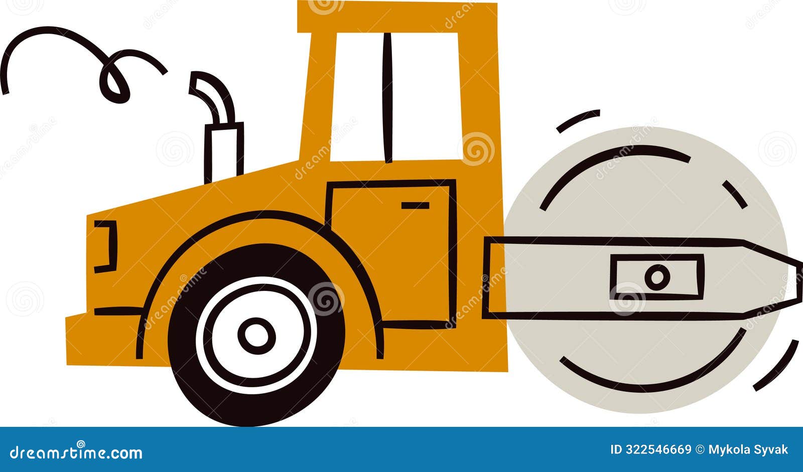 Steamroller Construction Vehicle Stock Vector - Illustration of ...