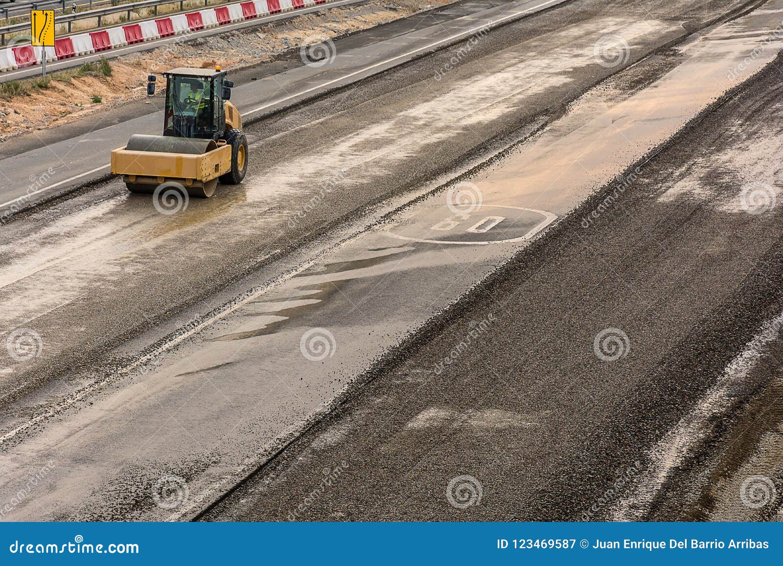 Steamroller Doing Road Construction Work in Spain Stock Image - Image ...