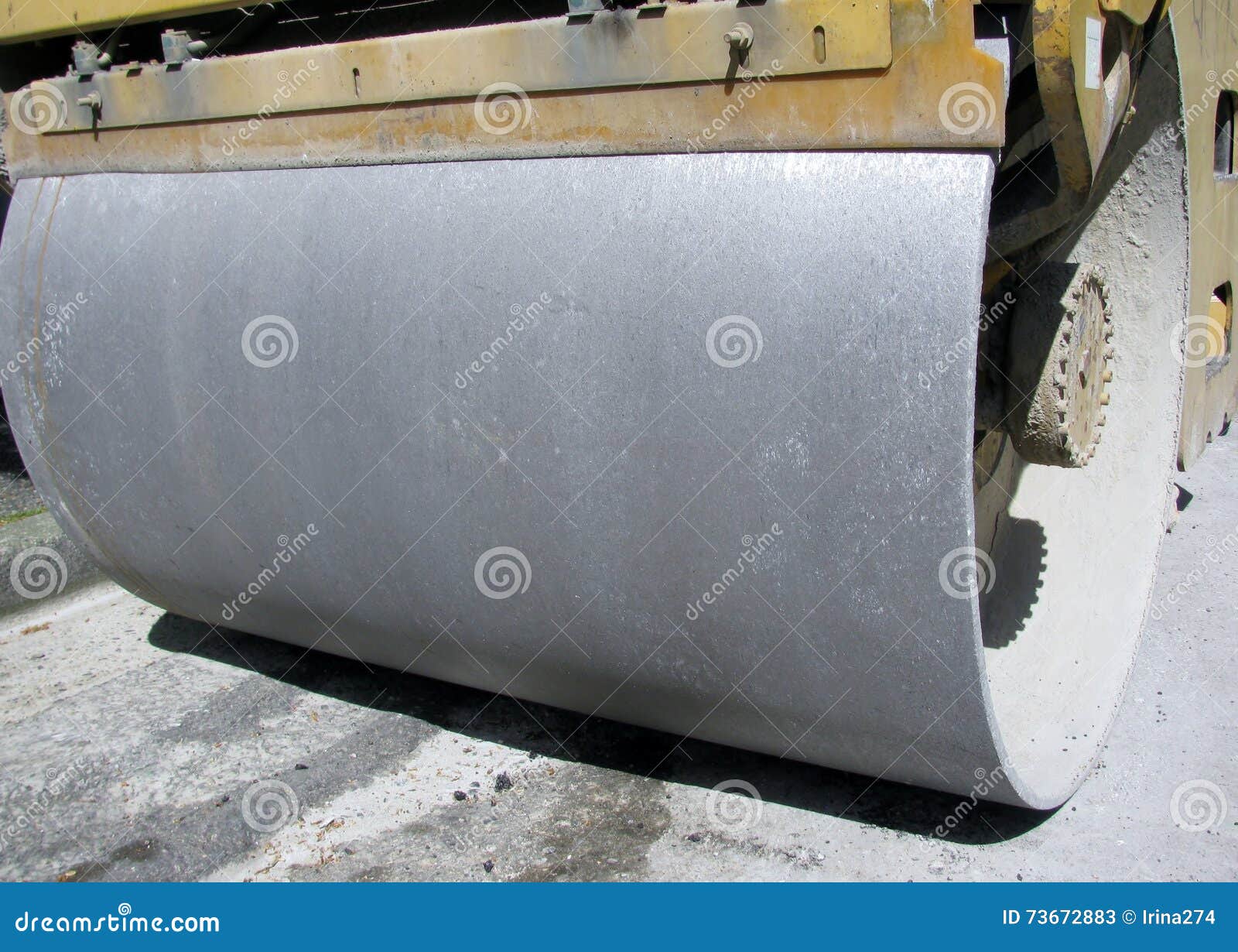 Steamroller Flatten Out the Asphalt. Stock Image - Image of layered ...