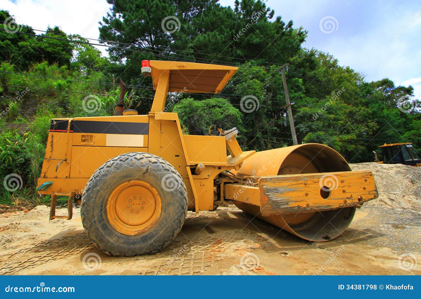 Steamroller stock photo. Image of road, transportation - 34381798