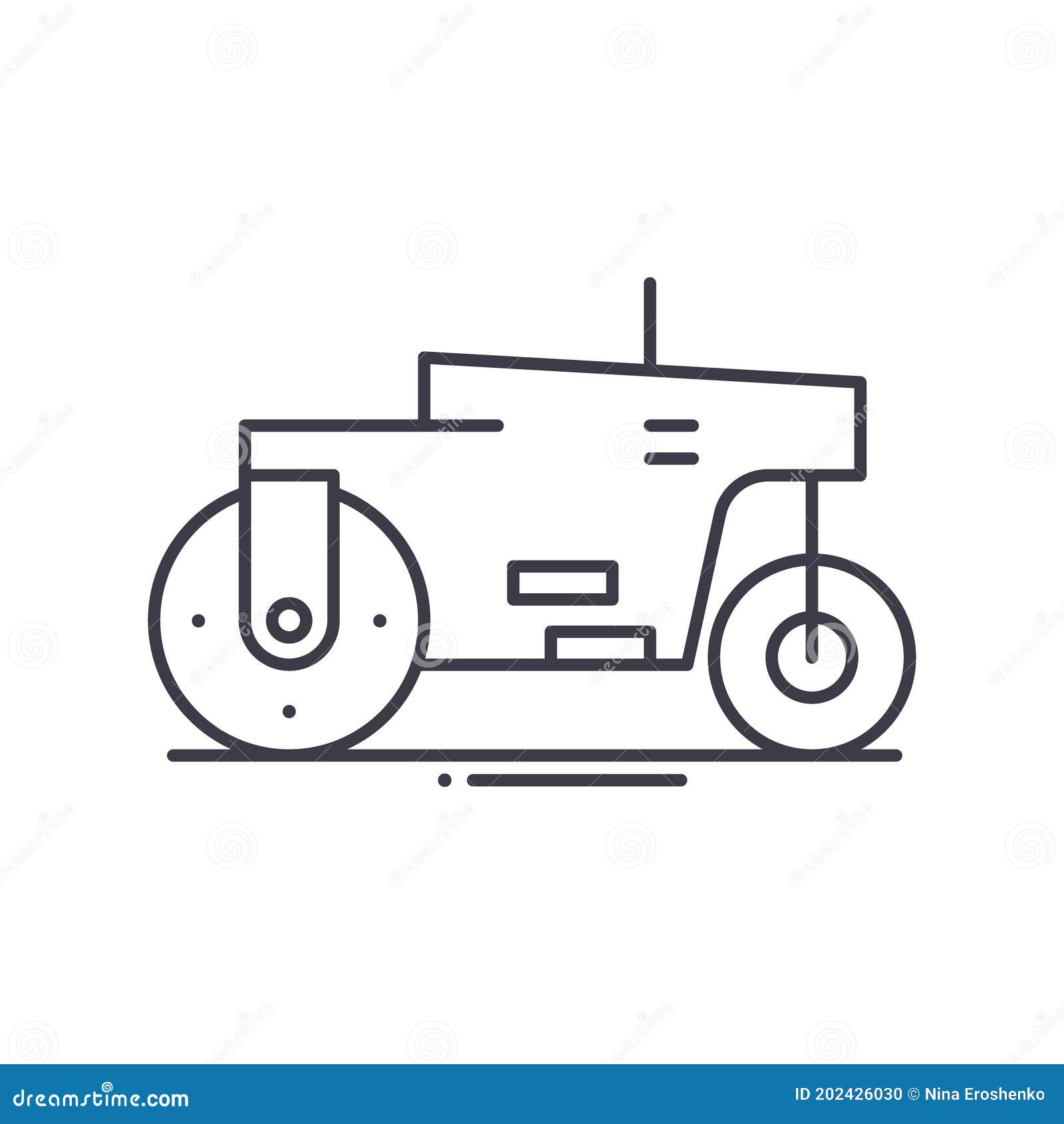 Steamroller Linear Icon. Modern Outline Steamroller Logo Concept Vector ...
