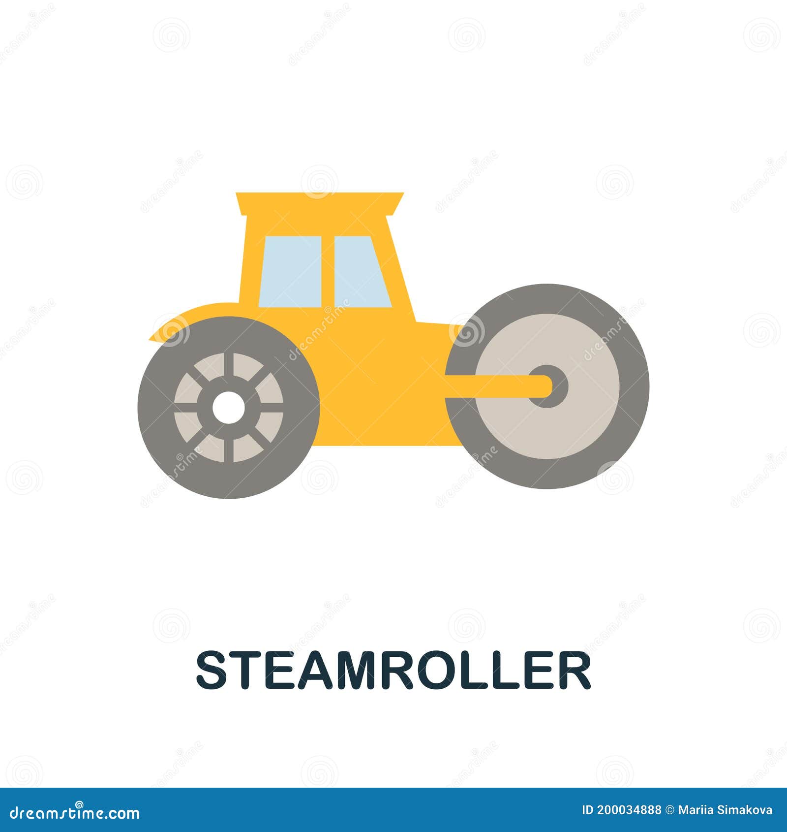 Steamroller Icon. Simple Element from Construction Collection. Creative ...
