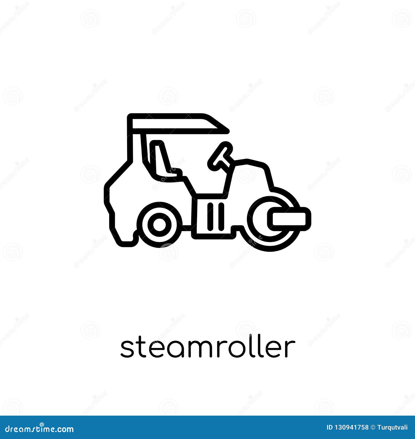 Steamroller Linear Icon. Modern Outline Steamroller Logo Concept Vector ...