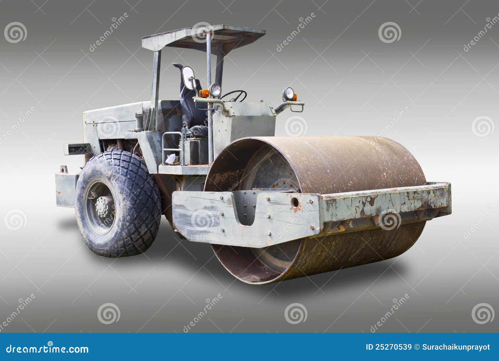 Steamroller Isolated with Clipping Path Stock Image - Image of activity ...