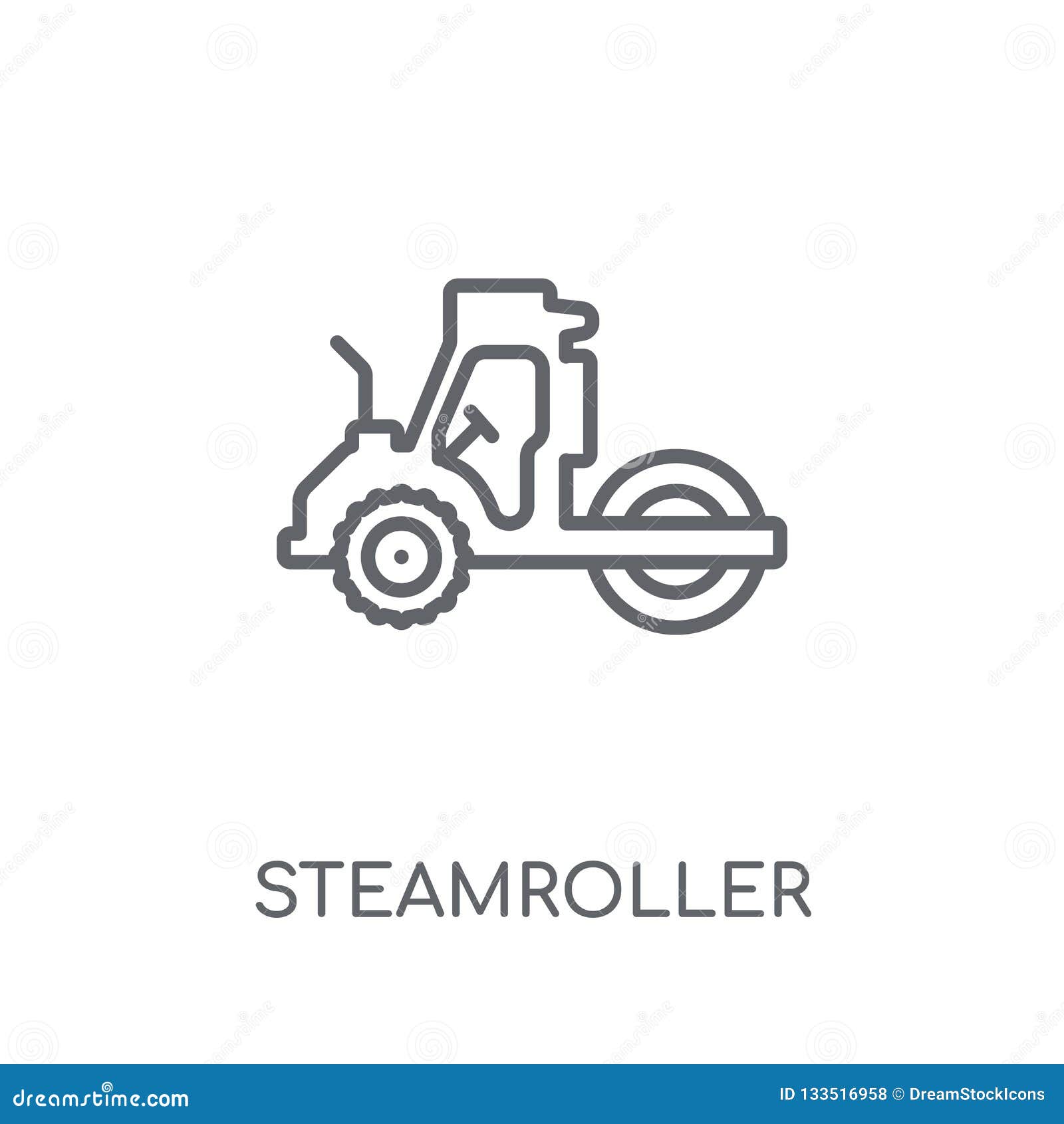 Steamroller Linear Icon. Modern Outline Steamroller Logo Concept Vector ...