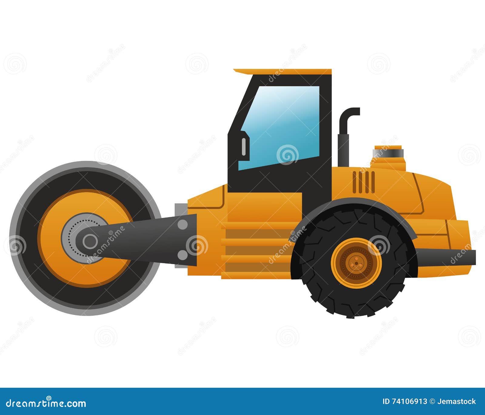 Steamroller machine icon stock illustration. Illustration of industry - 74106913