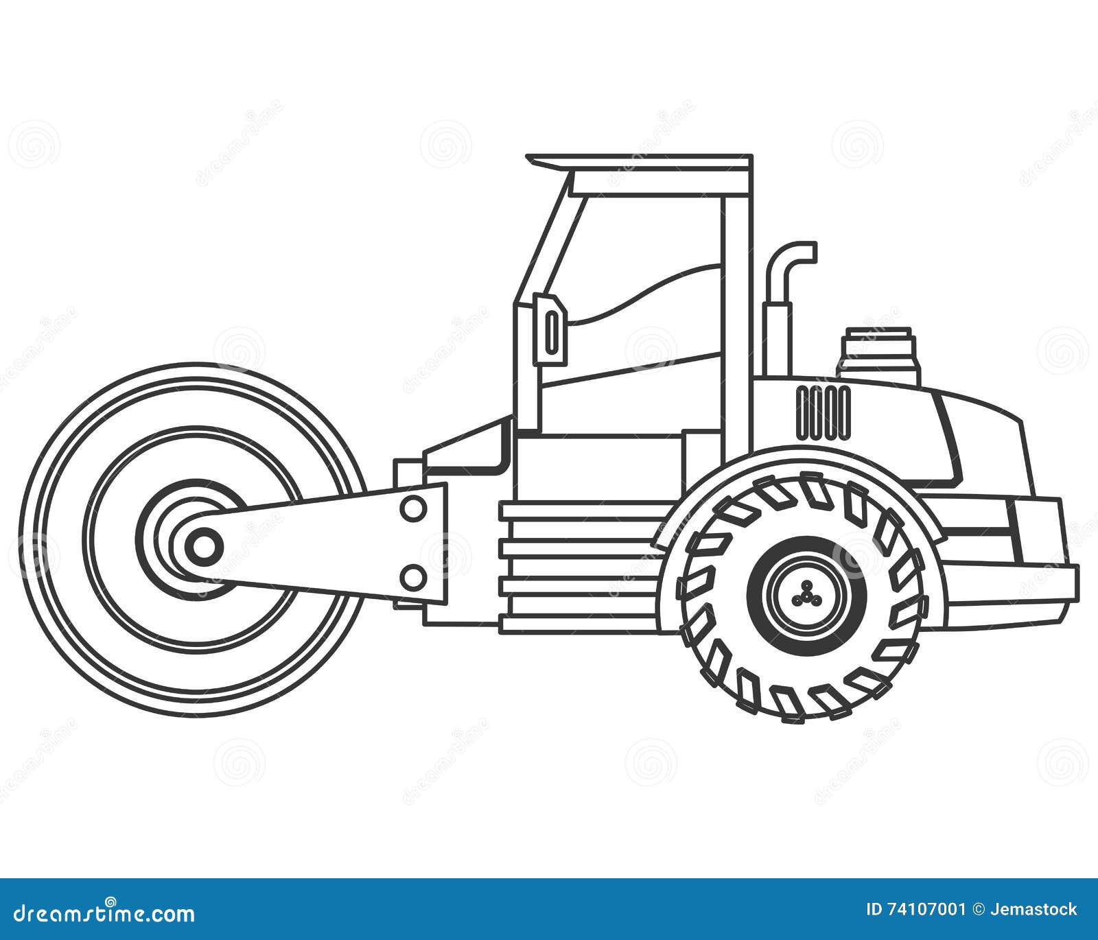 Steamroller Machine Icon Royalty-Free Cartoon | CartoonDealer.com #74107001