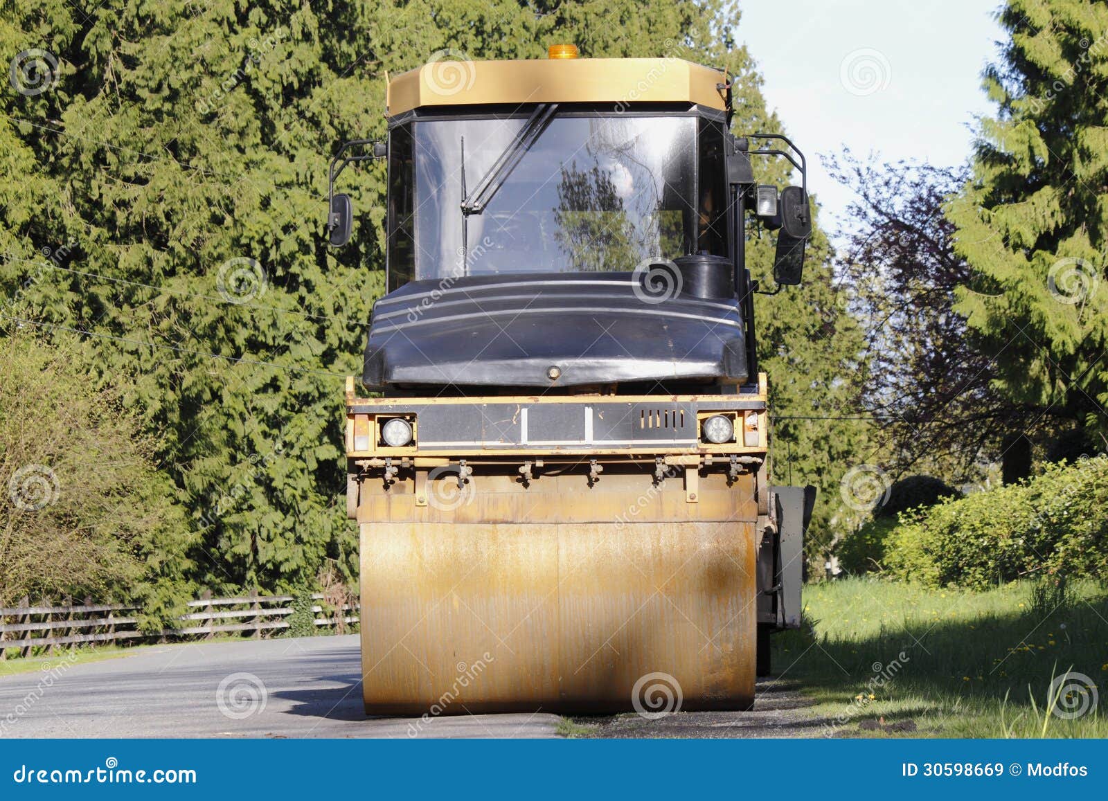 Steamroller stock image. Image of flatten, transportation - 30598669