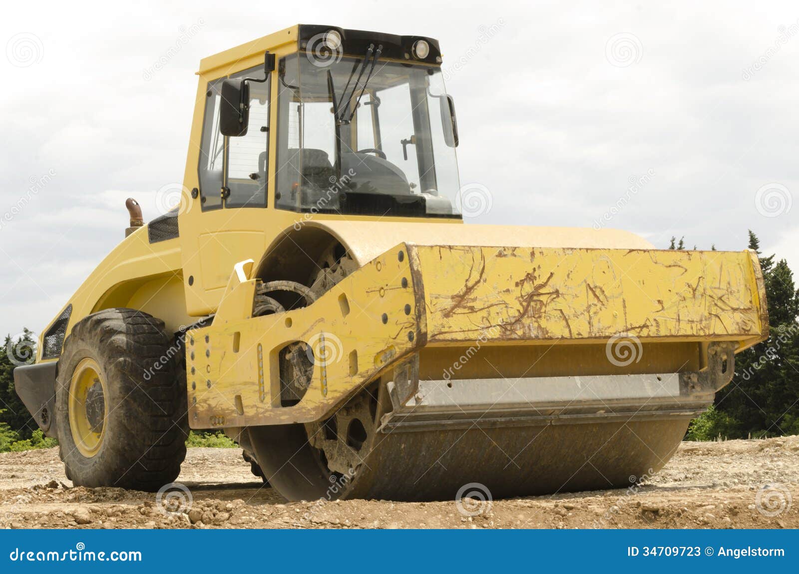 Steamroller stock image. Image of construction, tool - 34709723